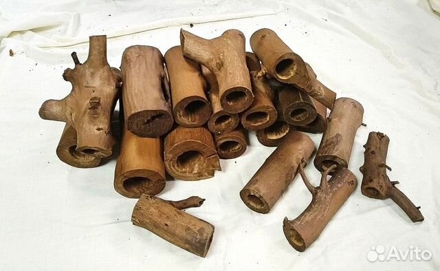 Трубки для сомов и креветок из массива дерева
